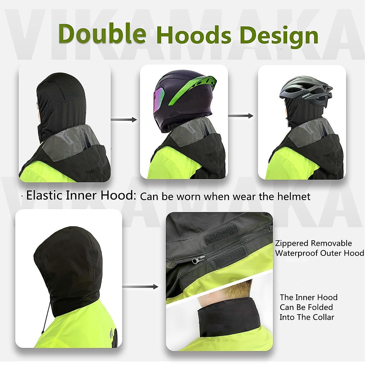 VIKAMAKA Waterproof Rain Suit for Men,Lightweight Rain Jackets and Pants Portable Reflective for Motorcycle Cycling Rain Gear