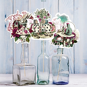 Alice Tea Party Photo Booth Props Party Photobooth Props and Signs Decorations Supplies for Mad Hatter Party Birthday Afternoon Tea Baby Shower Garden