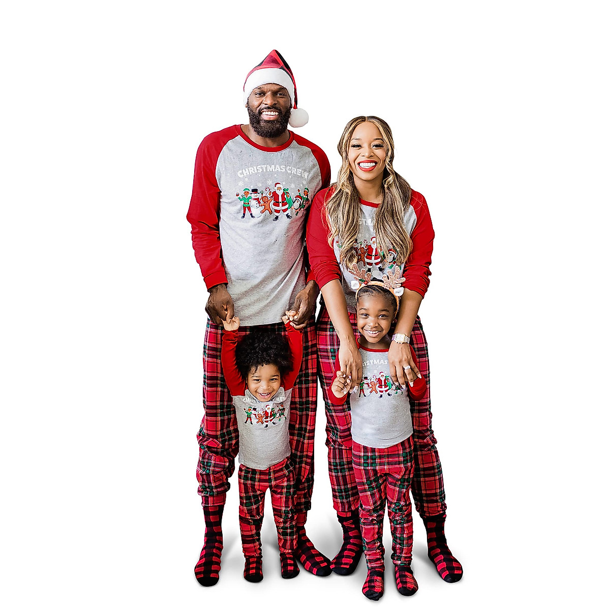 The Children's Place baby girls Family Matching Christmas Holiday Sets, Snug Fit 100% Cotton, Adult, Big Kid, Toddler, Pajama Set, Santa Xmas Crew, Large US