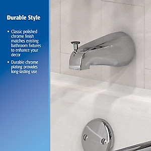 Plumb Pak Universal Fit Bathtub Spout with Diverter, Polished Chrome