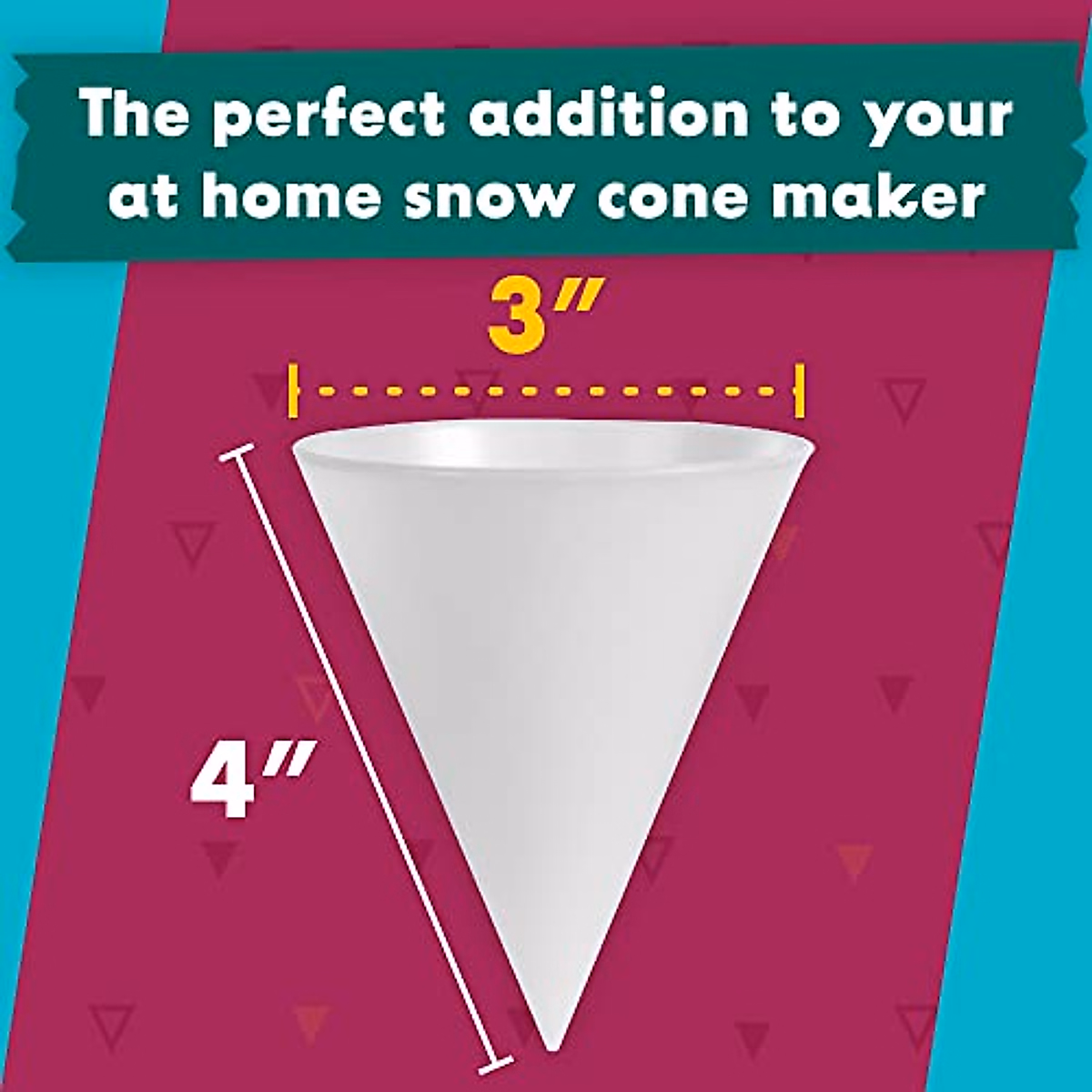 [4 Pack] Plastic Reusable Snow Cone Cups for Your Snow Cone Maker - No Leak, Durable Shaved Ice Cone Cups - Snow Cone Cup for Slushies, Shaved Ice Syrup or Juice - Family Pack Snow Cone Cups 6 oz