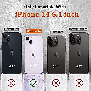 FUNMIKO iPhone 14 Case with Screen Protector,Mili-Grade Heavy Duty Protection Pass 21ft. Drop Tested Durable Slim-fit Clear Cover Protective Phone Case for Apple iPhone 14 6.1" Lavender Purple