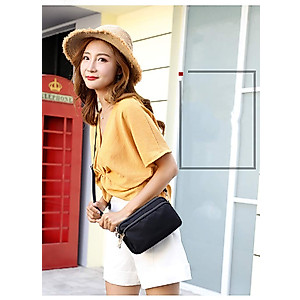 Nylon Small Women Crossover Body Phone Purse Bag Wristlet Clutch Wallet Handbag for Samsung Galaxy S20 Ultra, S20 FE 5G, A11 A21 A51 A71 A10S A20S A21S A20, Note 20 10 9,S10 Lite S10 Plus (Black)