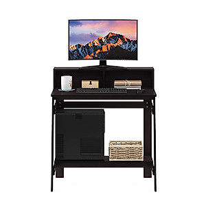 Furinno Simplistic A Frame Computer Desk, Dark Walnut