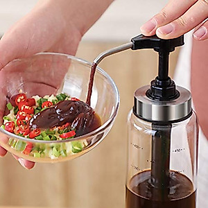 Containers for Food Bbq Sauce Bottle Glass Pump Dispenser Mini Food Coffee Syrup Dispenser Food Containers Squeeze Bottles for Sauces Coffee Syrup Bottles Syrup Pump Tomato Castor