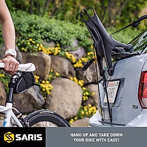 Saris Solo 1-Bike Trunk Rack - Zero Adjustments, Easy Install, 100% Recyclable Plastic Frame and Non-Rusting Material, Compact Solo Trunk Mounted Bicycle Rack