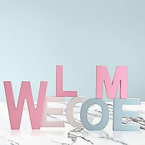 Multiple Sizes Decorative Free-Standing Alphabet Letters for Children Kids Bedroom Wedding Birthday Party Home Decor (H, 8inch / 20.32cm)