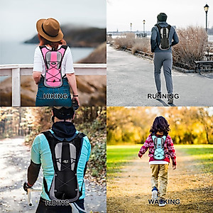 CKE Hydration Backpack with 2L Hydration Bladder Camelback Water Backpack for Men Women Kids for Hiking Running Cycling Biking Ski Camping - Black