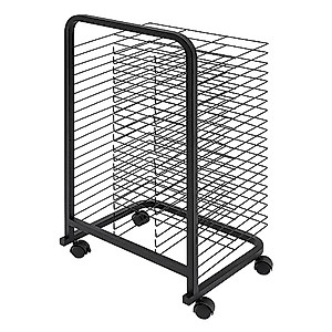 LUOSHALIYA 20 Layers Wire Art Drying Rack, Stackable Metal Stainless Steel Art Rack Power Coated with Pulleys, Flexible Shelves Mobile Cart for Painting Craft Artwork Canvas Storage
