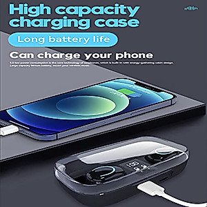 Wireless Earbuds Headphones Bluetooth 5.2 Ear buds with Mic Smart Noise Reduction LED Display Fast Charging Case Touch Control Bluetooth Earphones In Ear Earbuds Wireless Earphone, for Sport and Work