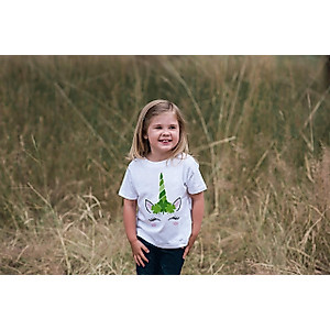 7 ate 9 Apparel Girl's St Patrick's Day Unicorn T-Shirt 2T White