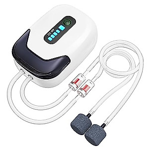 MoonOrange Aquarium Air Pump, Rechargeable Portable Oxygen Pump with Single/Dual Outlets, Quiet Aerator for Fish Tank up to 30/70 Gallon, Outdoor Fishing, Fish Transport and Power Cut.