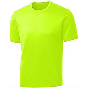 Joe's USA All Sport Neon Color High Visibility Athletic T-Shirts-M-NeonYellow