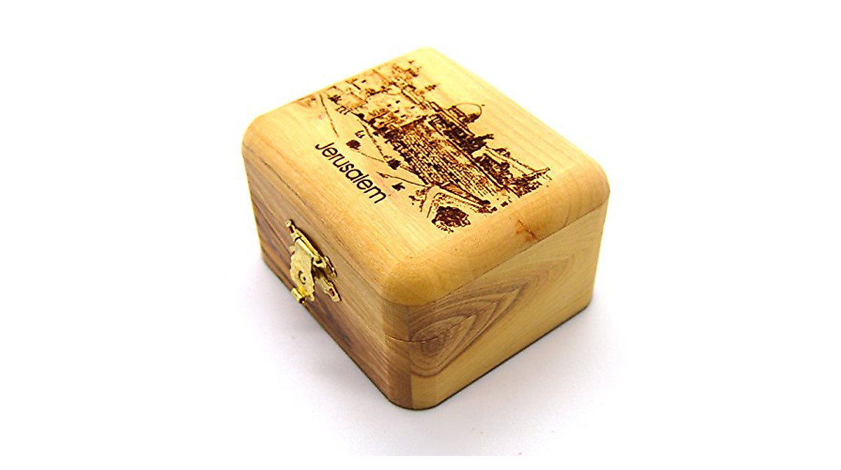 Olive Wood Box from Jerusalem Old City - Handcrafted Keepsake