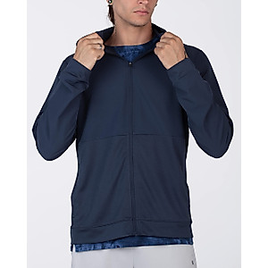 Apana Mens Jacket Zip Up Yoga Workout Training Athletic Woven Lightweight Sweatshirt Windbreaker Jacket With Pockets (Slate, Large)