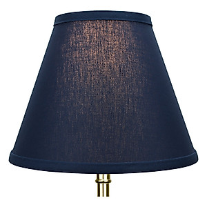 FenchelShades.com Lampshade 5" Top Diameter x 10" Bottom Diameter x 8" Slant Height with Clip-On Attachment for Standard Edison-Style Lightbulb (Linen Navy Blue)
