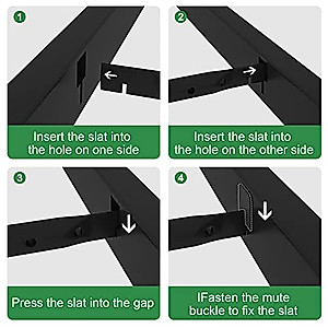 Osfvolr Queen Bed Frame, Industrial Metal Platform Bed Frame with 2 Tier Storage Wooden Headboard and Footboard, Heavy Duty Steel Mattress Foundation, Noise Free, Bedroom Furniture, Rustic Brown