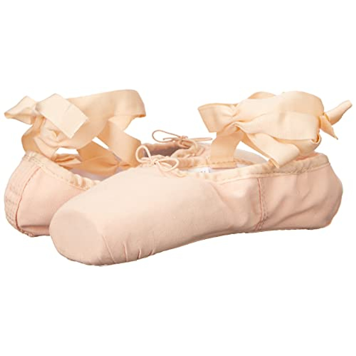 Women's Ballet Pointe Shoes Canvas Professional Dance Shoes for Girls with Toe Pad Beige 10 M Women