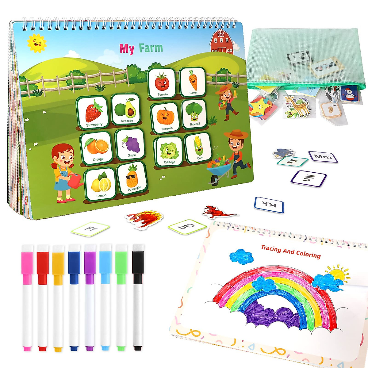 Arthopt Busy Book, 32 Pages Montessori Busy Book for Toddlers, Autism Learning Materials Educational Toys, Preschool Learning Activities Books for Toddlers 1-3