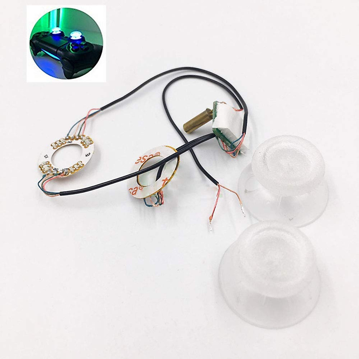 DIY Analog Color LED Light Up Thumb Sticks Joysitck Mod with Clear Thumbstick Caps for Sony Playstation 4 PS4 Controller