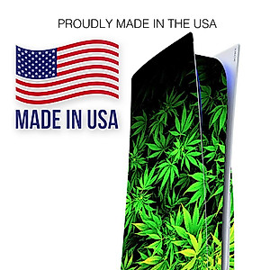 ITS A SKIN Skins Compatible with Sony Playstation 5 Console Disc Edition - Protective Decal Overlay stickers wrap cover - weed green bud marijuana leaves