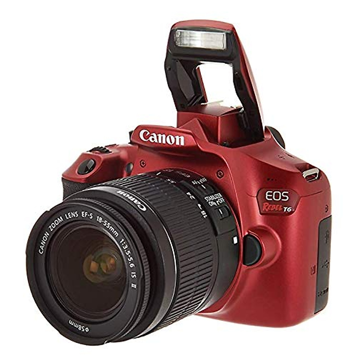 Canon EOS Rebel T6 Digital SLR Camera Kit with EF-S 18-55mm f/3.5-5.6 is II Lens (Limited Edition Red)