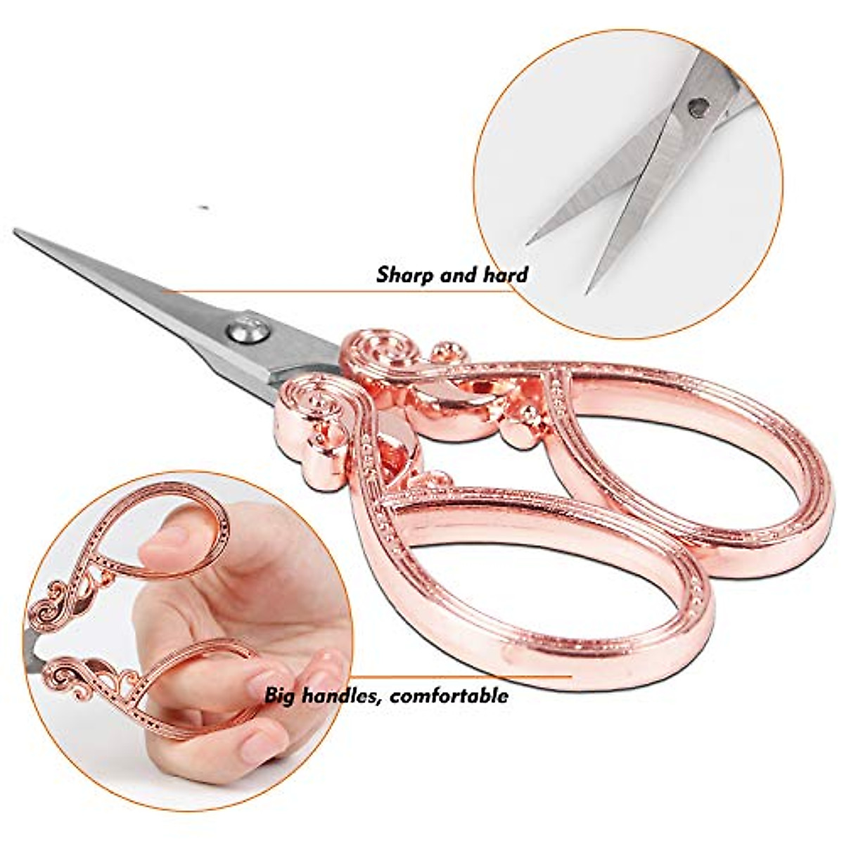 Hisuper 4.5 inch Sewing Craft Scissors Embroidery Scissors Crochet Cross Stitch Knitting Scissors with Leather Scissors Cover for Crafting Threading Art Work and Everyday Use