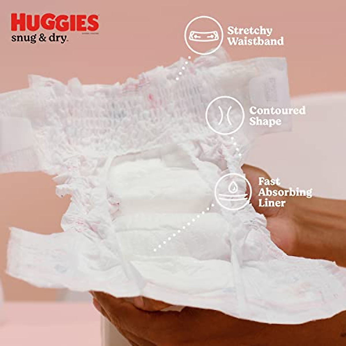 Huggies Snug & Dry Baby Diapers, Size 5 (27+ lbs), 22 Ct (Pack of 2)