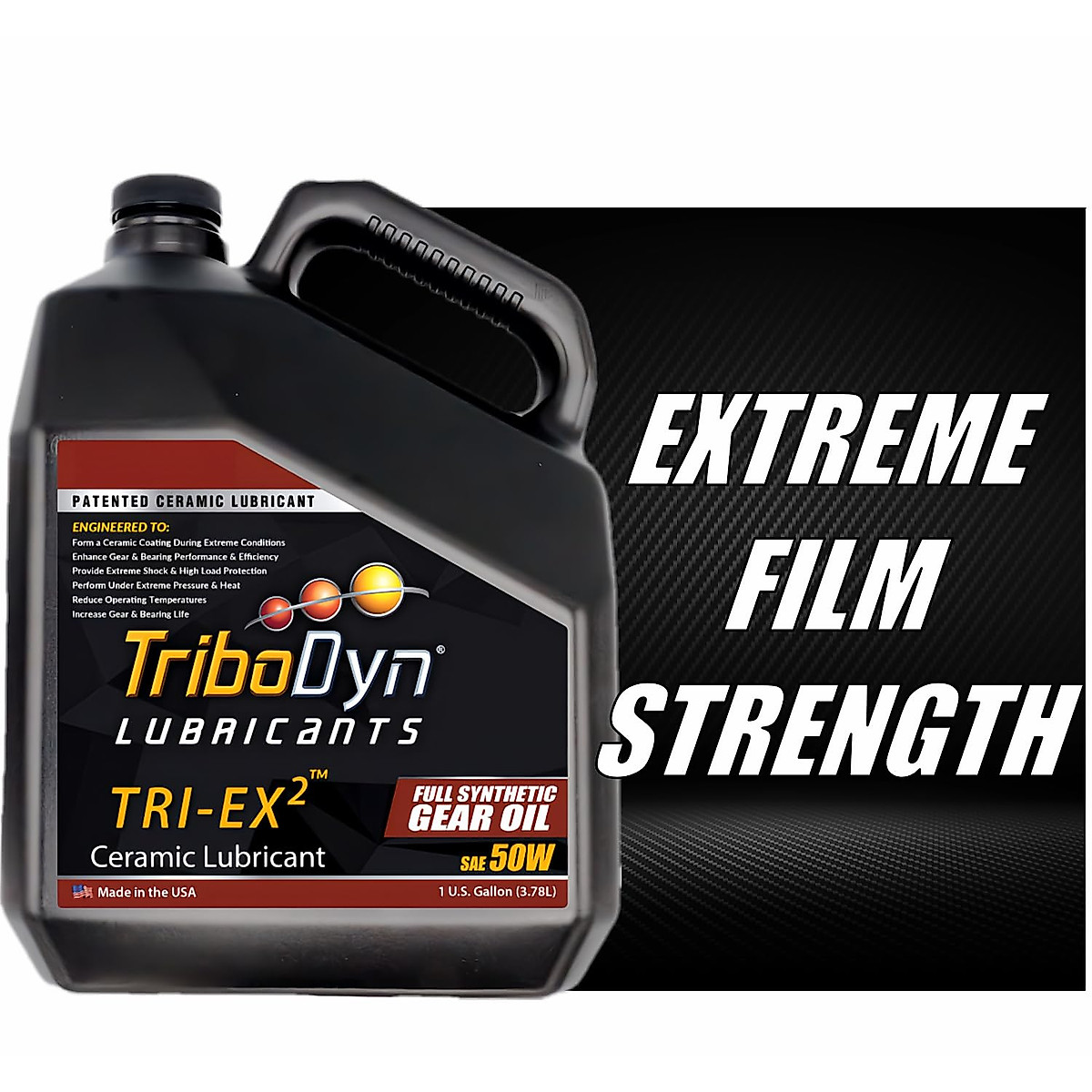 TriboDyn TRI-EX2 Full Synthetic 50W Gear Oil with Ceramic Coating (1 Gallon)