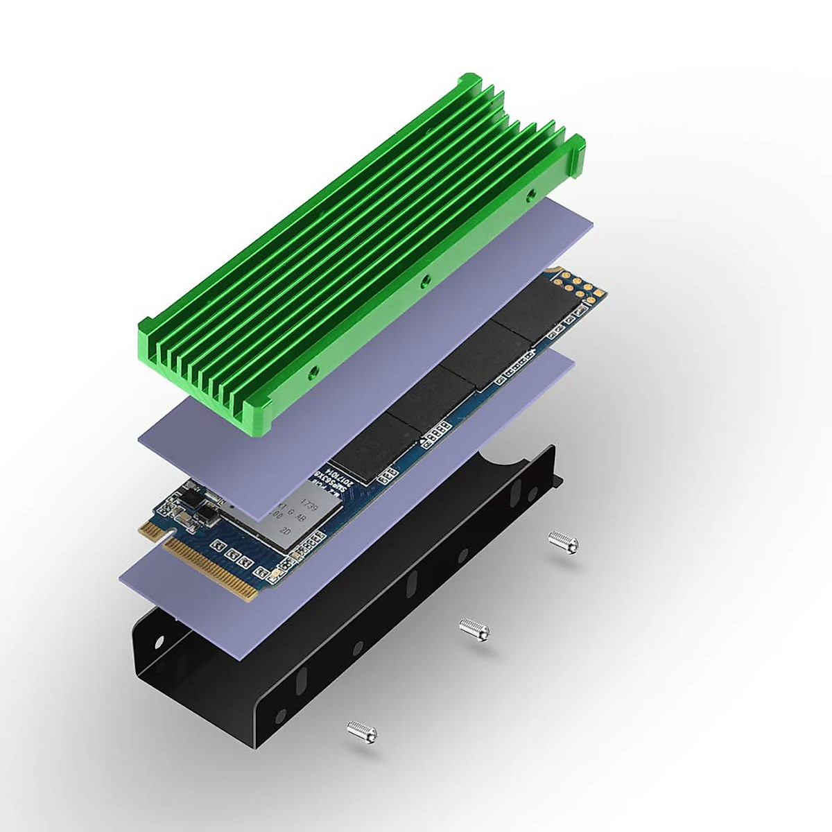 MHQJRH M.2 2280 SSD heatsink (Green)