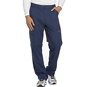 Dickies Dynamix Scrub Pants for Men with Zip Fly, Athletic-Inspired with Four-Way Stretch and Moisture Wicking DK110, L, Navy