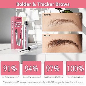SAISZE Eyebrow Growth Serum, Eyebrow Serum for Thicker Brows, Boost Fast Longer, Fuller and Healthier Growth, Natural Eyebrow Enhancing Serum, Advanced Formula with Biotin, 6ml/0.2Fl.Oz
