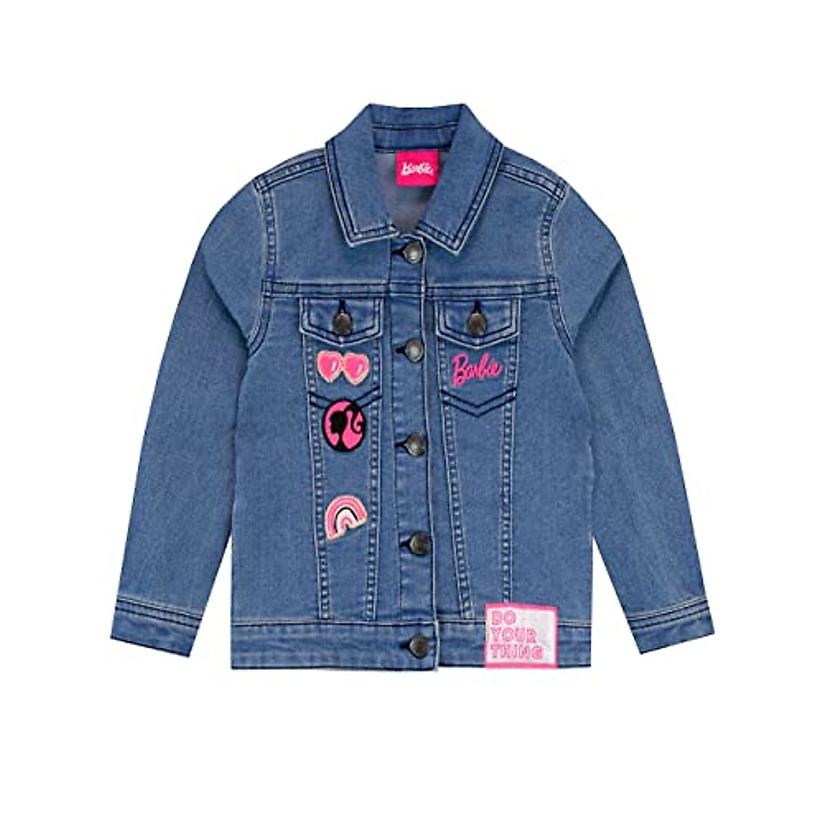 Barbie Girls Embroidered Jean Jacket Outerwear For Kids Blue 10