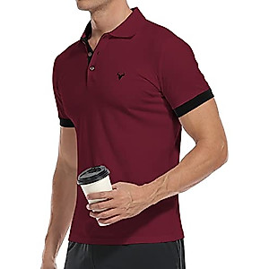 YTD Mens Classic Polo Shirt Short Sleeve Shirts Lightweight Casual Tops
