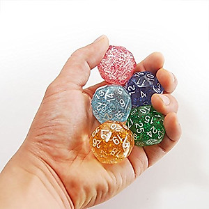 Triantakohedron 33mm D30 30-Sided Glittered Color Jumbo RPG Gaming Dice, Limited Edition Series (Glitter Pink)