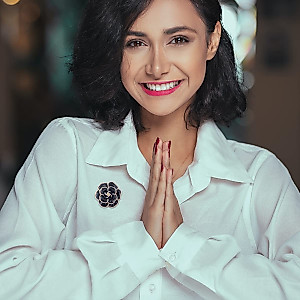 Goldaw 2 Pieces Flower Brooch Pin Petal Elegant Exquisite Art Brooch for Women Wedding Banquet Party Brooch Simple Pin