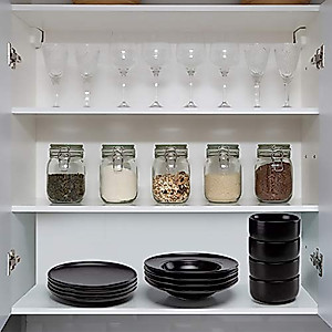 Hoxierence - Ceramic Wide Rim Soup Bowls, 10 Oz Matte Rim Pasta Bowls, Suitable for Salad, Dessert, Soup, Restaurant - Set of 4