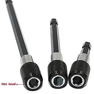 Eyech 3Pcs 1/4 Inch Hex Shank Magnetic Drill Bit Extension Quick Release Screwdriver Nut Drill Bit Holder Extension Kit Set for Impact Driver Bits -2/4/ 6 Inch Length