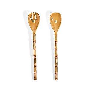 Two's Company Bamboo Touch Accent Salad Servers, Set of 2