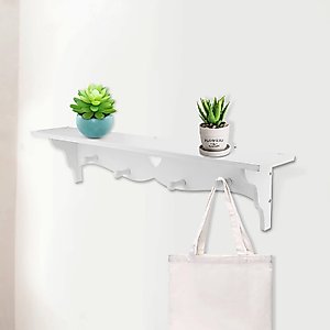 White Carved Wall Hanging Hollow Wall Shelf Wall Decoration Coat Rack Hook White Wood Wall Shelf Shelves