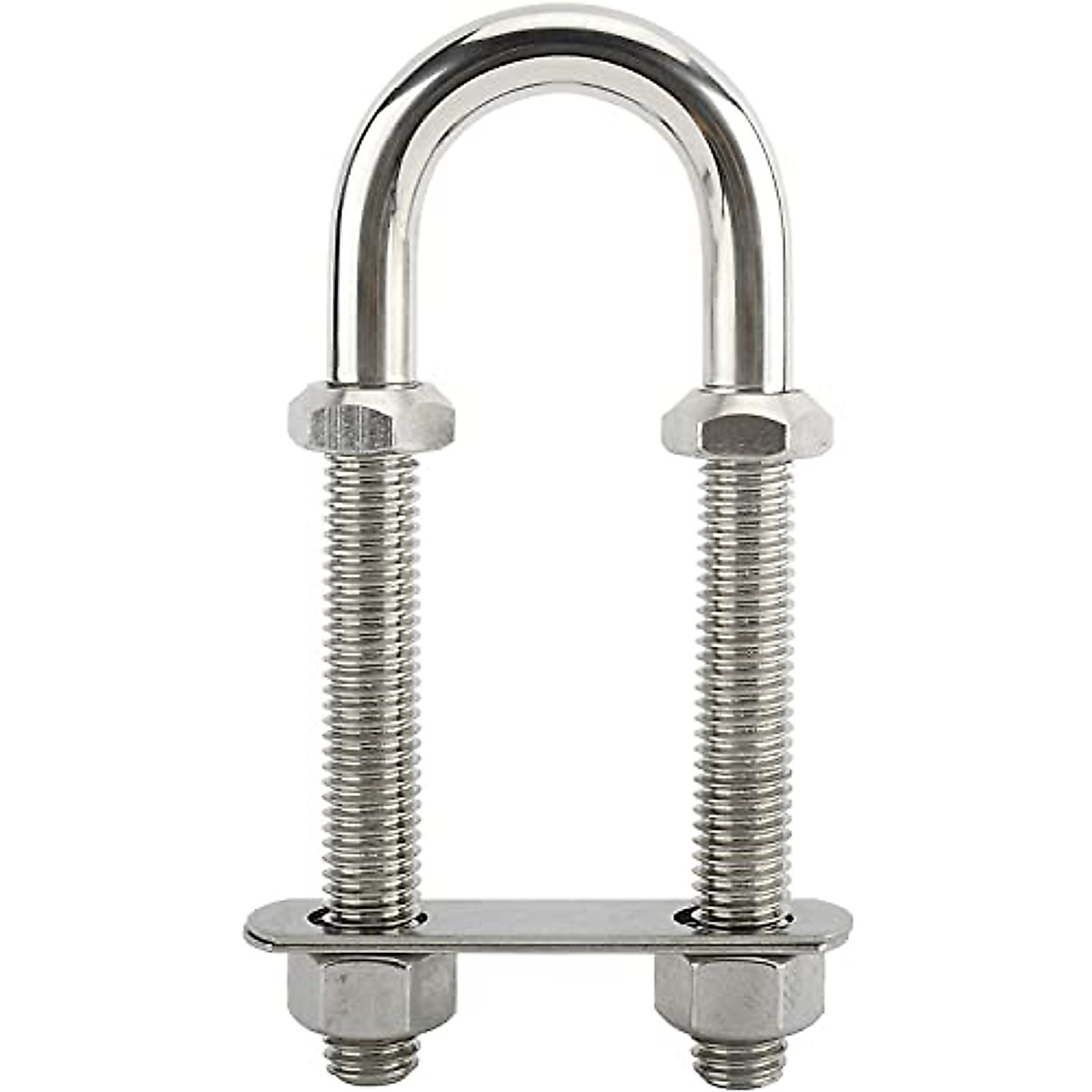 YaeMarine 2-Pack 1/2" Stainless Steel Marine Boat Stern Bow Eye Tie Down U Bolt, Thread Length 2-1/2" Total Length: 4" (Dia. 1/2" x 4" Total Length)
