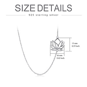 SOULMEET Sterling Silver Sideways Lotus Necklace for Mom Daughter with Inspirational Quote on Gift Card, Dainty Inspirational Gifts for Women