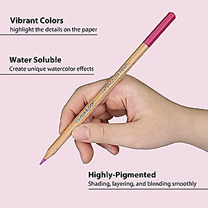 COLOUR BLOCK Watercolor Pencil Travel Art Set I 34pc Professional Drawing Kit, 50Sheets Drawing Pad, Paint Brushes I Vibrant Pigments for Coloring, Blending
