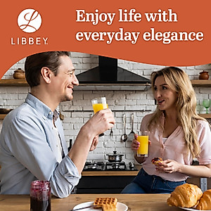 Libbey 55575 Province 24-Piece Tumbler and Rocks Glass Set, Elegant Drinkware Glasses Set with 15.2 Oz Tumbler and 11.1 Oz Rock Glasses, Clear Drinking Glasses Set with Modern Lines