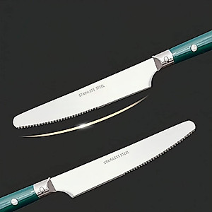 20-Piece Set-304 Thickened Stainless Steel Silverware Cutlery Set Steak Knife And Fork Spoon Dessert Tea Spoon Fruit Fork (White)