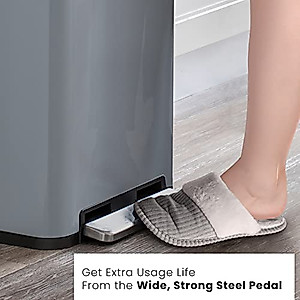 Home Zone Living 18.5 Gallon Large Capacity Kitchen Trash Can, Tall Stainless Steel Liner-Free Body, 70 Liter Capacity, Matte Black, Virtuoso Series