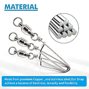 hotlively 25Pack Fishing Swivels,High Strength Swivels Fishing Tackle with Coastlock Snap and Corrosion Resistance Copper Stainless Swivel