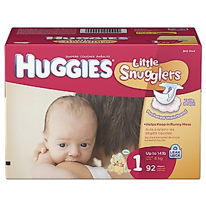 Huggies Little Snugglers Diapers, Size 1, 92-Count