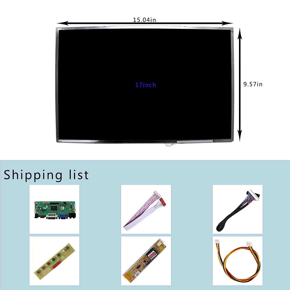 VSDISPLAY 17" 17.1" 17 17.1 inch 1920X1200 LCD Screen (One of LP171WU1 LP171WU2 LP171WU3 LTN170WU LTN170U1 LTN170U2 LTN170CT01 B170UW01 LTN170CT07) with HD-MI VGA DVI LCD Controller Board M.NT68676