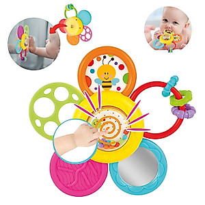 KiddoLab Infant Spin, Rattle and Teether Toy. Baby Multi-use Toy for Better Relaxation and Sleep - Activity Toy for Babies and Toddlers, Develops Fine Motor Skills. Age: 6-12 Months Old and Up